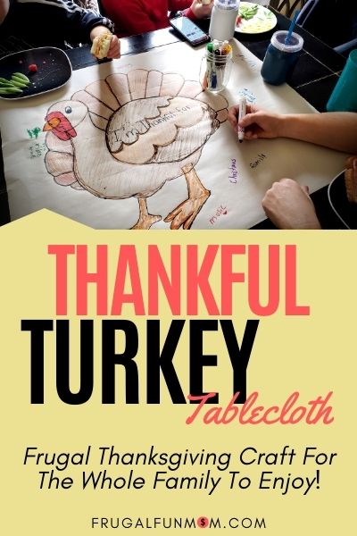 Thankful Turkey Tablecloth - Thanksgiving Craft - FAB Party Planning Mom
